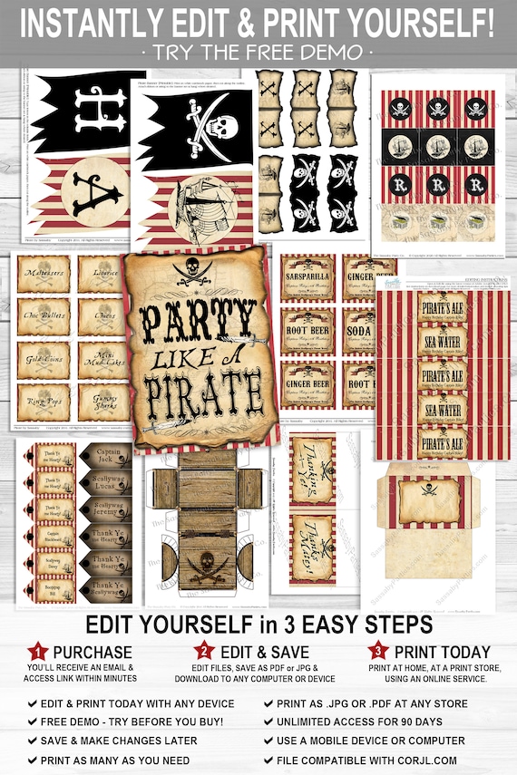 Pirate Party Printable Decorations Pirate Party Ideas Table