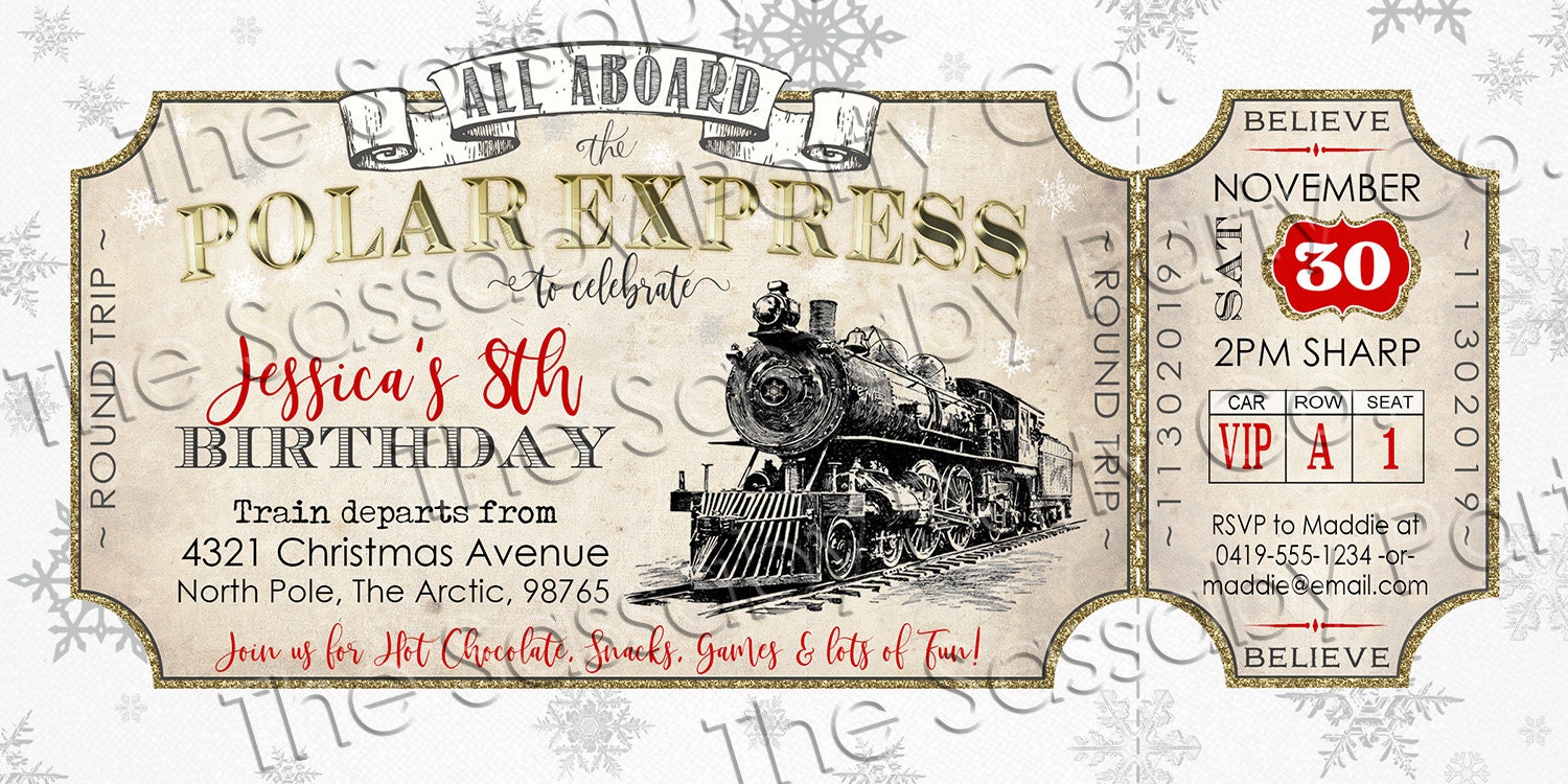 Polar Express Birthday Invitation INSTANT DOWNLOAD | Etsy