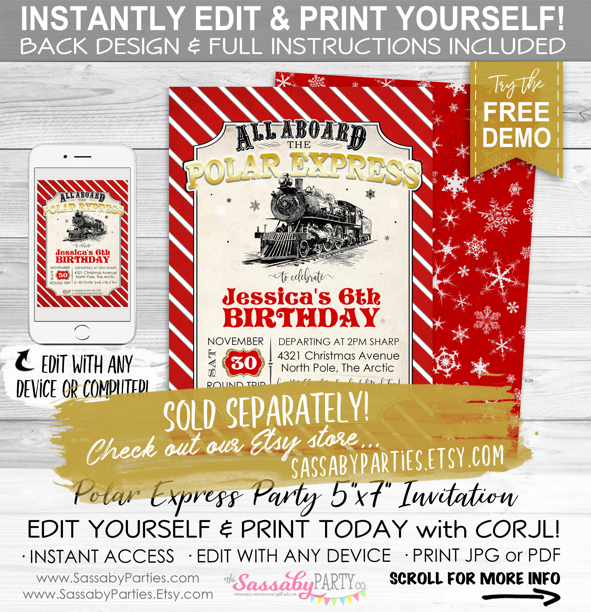 Polar Express Invitation INSTANT DOWNLOAD Partially - Etsy Canada