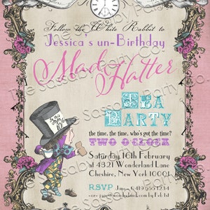 Mad Hatter Tea Party Invitation - INSTANT DOWNLOAD - Partially Editable ...