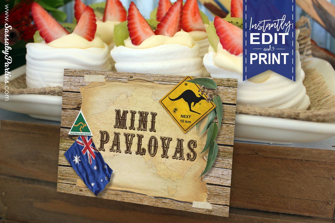 Australia Party Labels INSTANT DOWNLOAD Editable & | Etsy