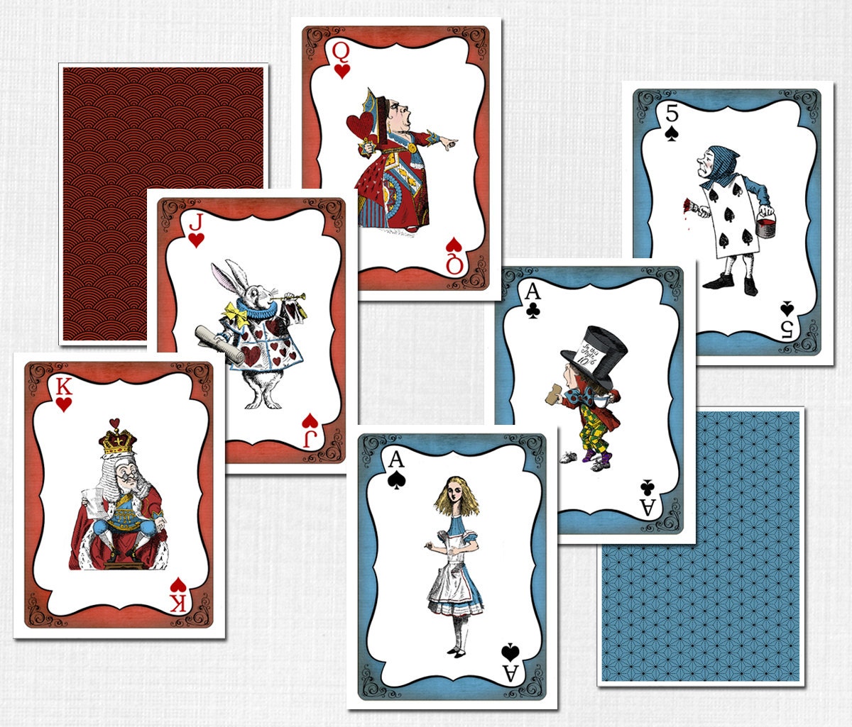 Alice in Wonderland Giant Cards - INSTANT DOWNLOAD - Printable Birthday ...