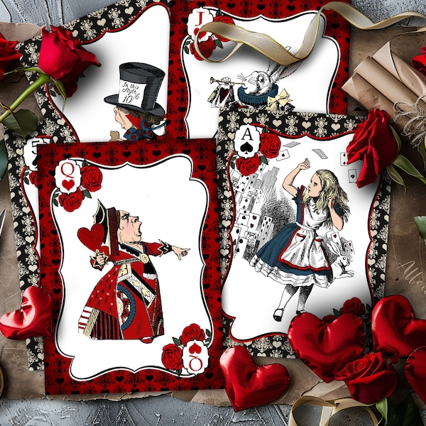 Queen of Hearts Card - Etsy UK