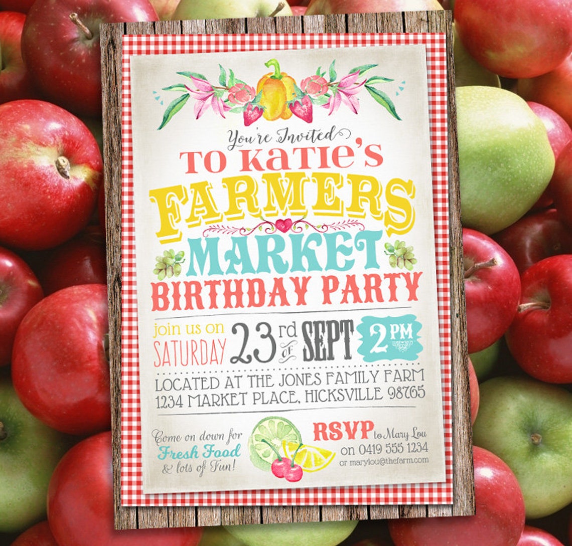 Farmers Market Invitation INSTANT DOWNLOAD partially | Etsy