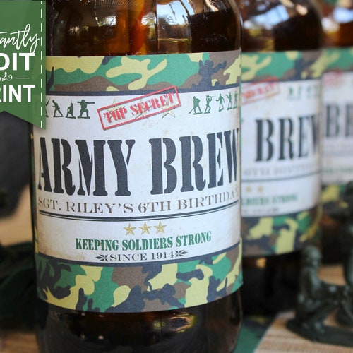 Army Military Water Bottle Labels - Etsy
