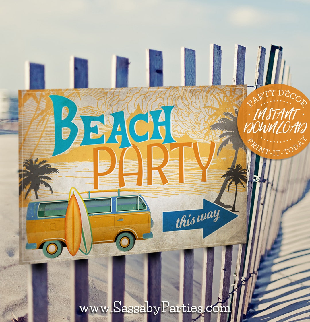 14 Vintage Surf Party Posters/signs Pack - INSTANT DOWNLOAD - Printable ...