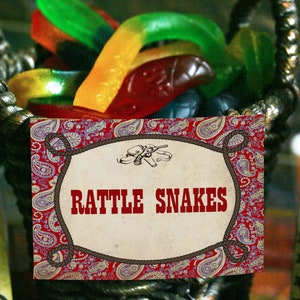 Wild West Cowboy Party Labels - INSTANT DOWNLOAD - Editable & Printable ...