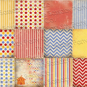 Vintage Circus Digital Paper Pack - INSTANT DOWNLOAD - Scrapbooking ...