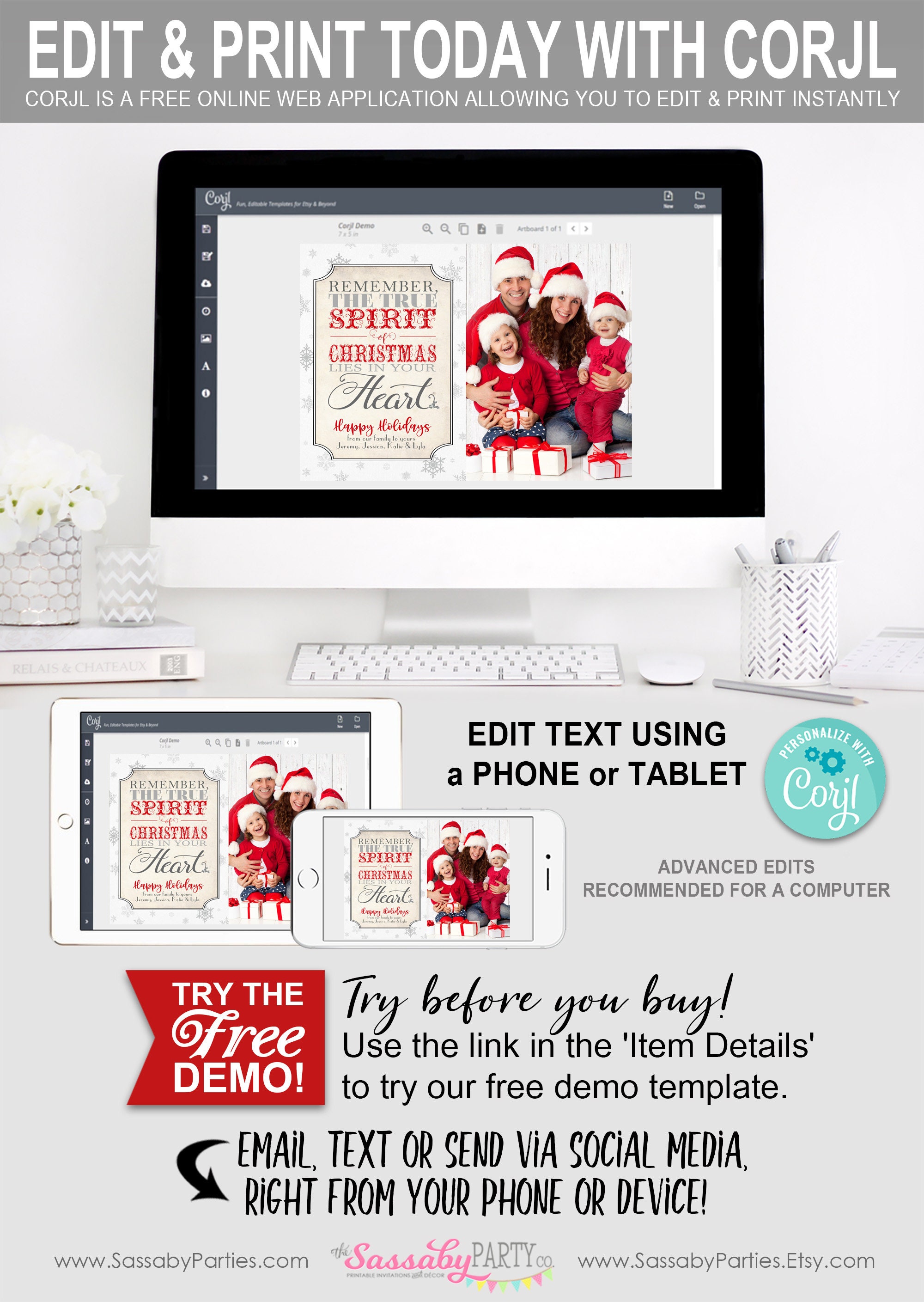 Polar Express Christmas Card - INSTANT DOWNLOAD - Edit & Print, Photo ...