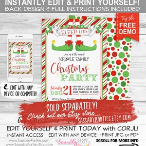 Holly Jolly Christmas Party Invitation INSTANT DOWNLOAD Edit & Print ...