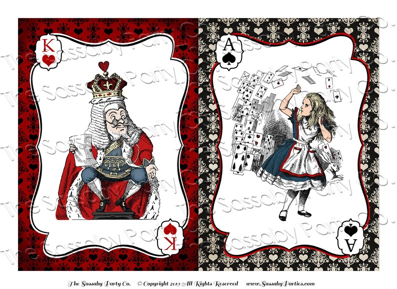 Queen of Hearts Giant Cards INSTANT DOWNLOAD Red - Etsy UK