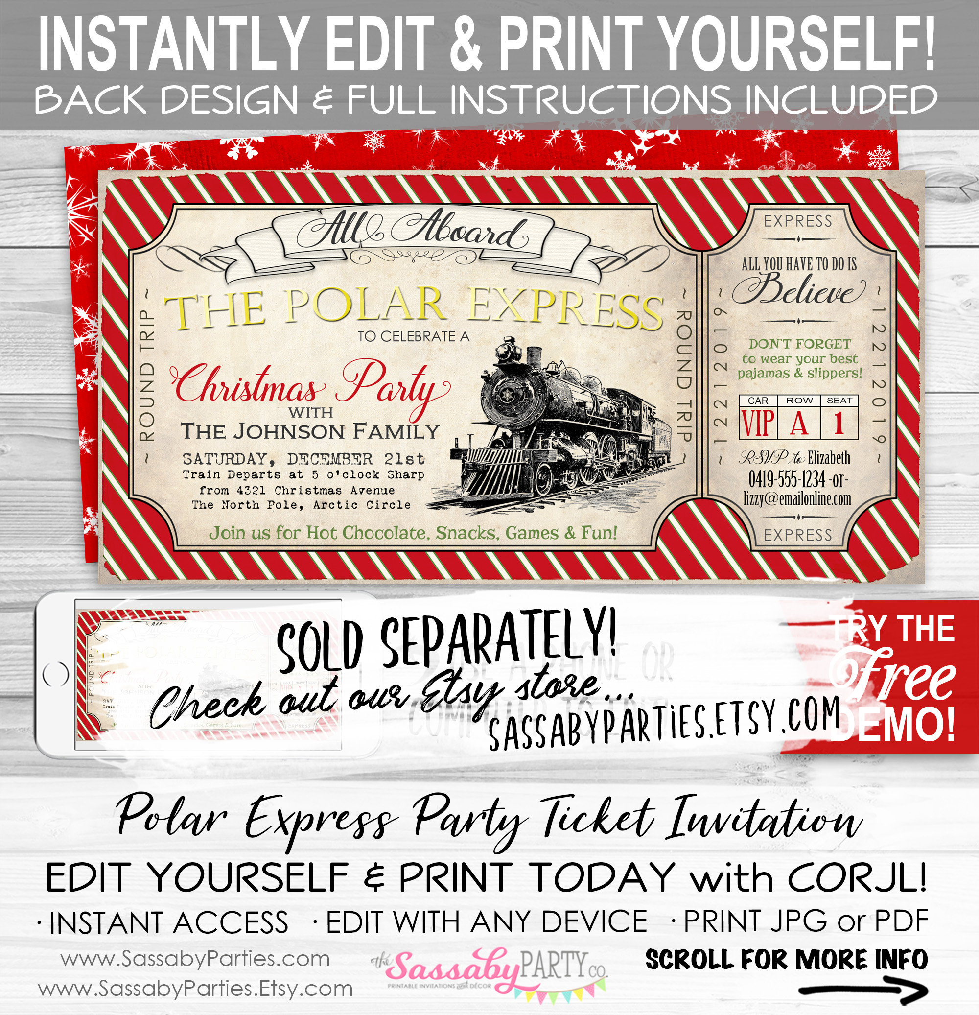 Polar Express MEGA Party Bundle - INSTANT DOWNLOAD - Partially Edit ...