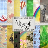 Wizard of Oz Printable Gingham Junk Journal Papers Craft Scrapbooking ...