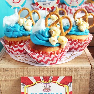 Vintage Carnival Party Labels - INSTANT DOWNLOAD - Editable & Printable ...