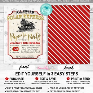 Polar Express Invitation - INSTANT DOWNLOAD - Partially Editable ...