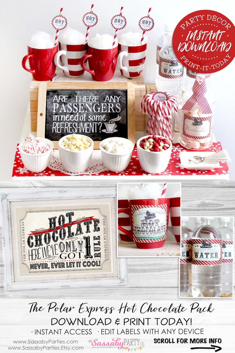Polar Express MEGA Party Bundle INSTANT DOWNLOAD Partially - Etsy