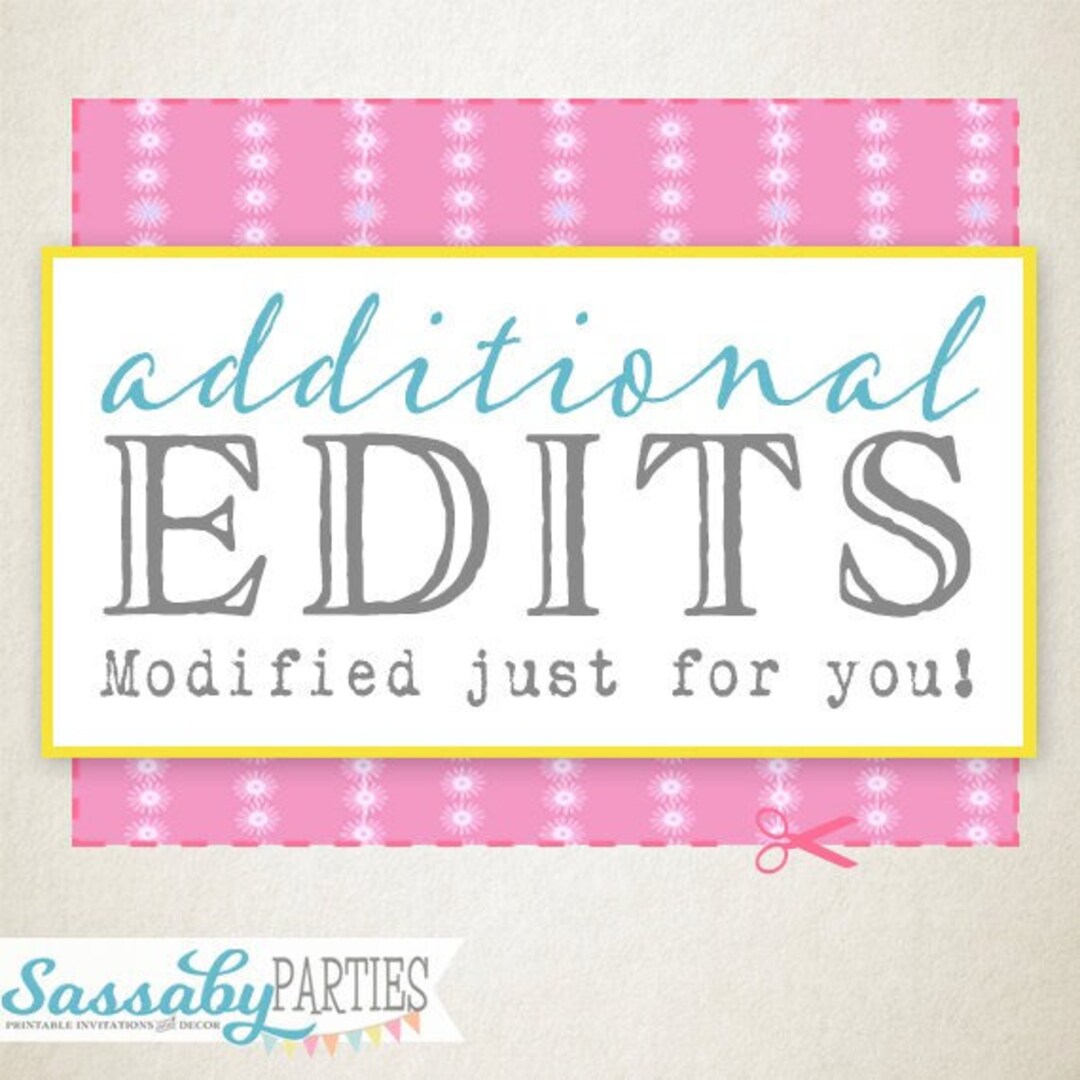 Additional Edits Add on an Item Modified Just for You - Etsy
