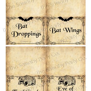 Halloween Party Labels - INSTANT DOWNLOAD - Editable & Printable ...