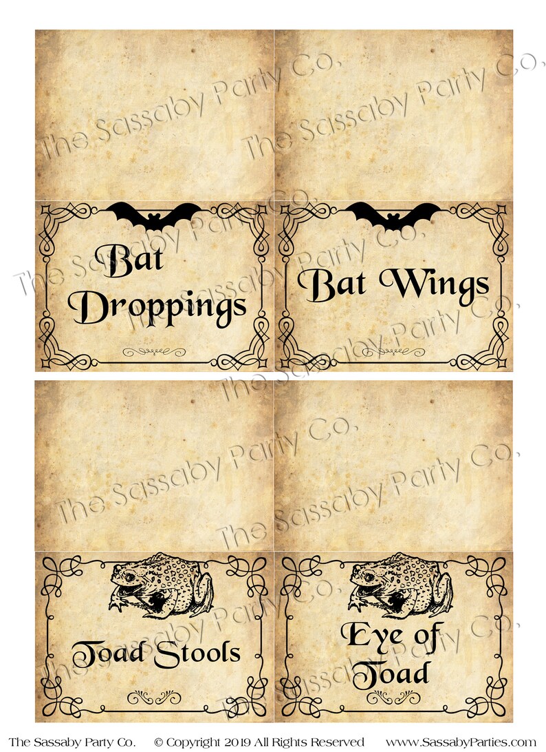 Halloween Party Labels INSTANT DOWNLOAD Editable & - Etsy