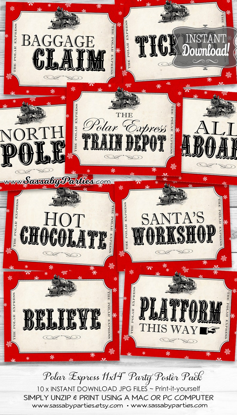 Polar Express MEGA Party Bundle - INSTANT DOWNLOAD - Partially Edit ...