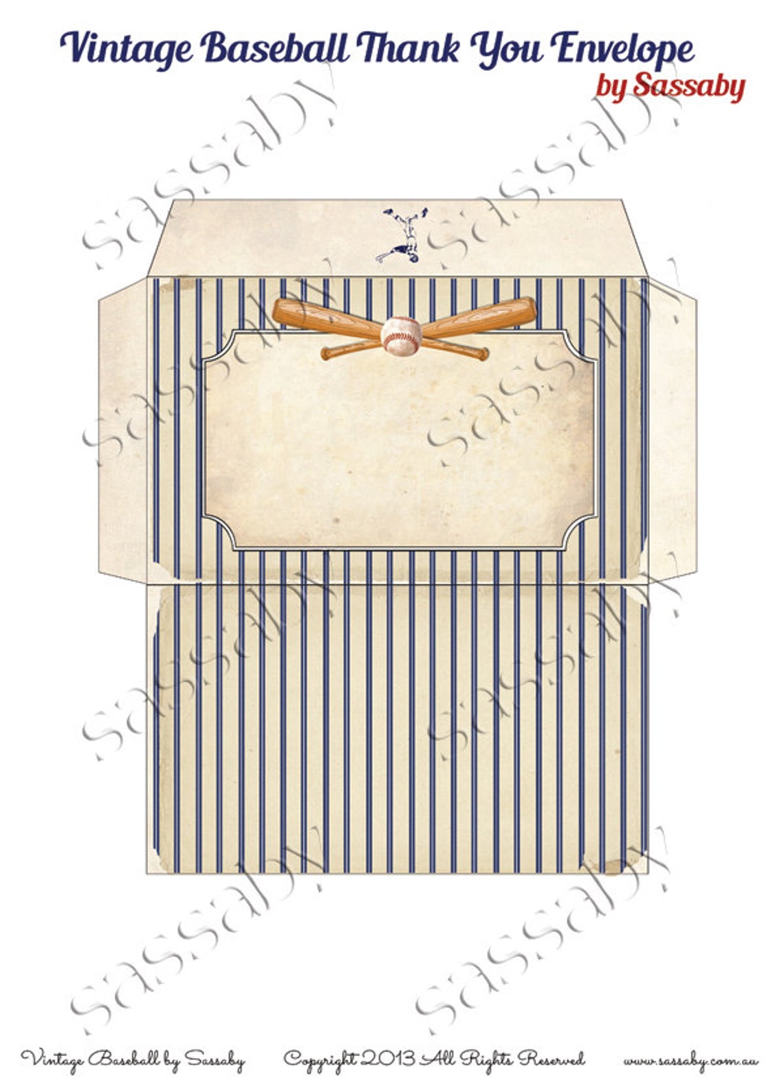 Vintage Baseball Thank You Cards INSTANT DOWNLOAD | Etsy