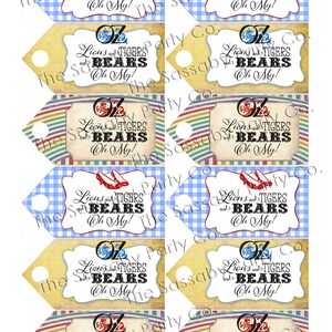 Wizard of Oz Gift Tags INSTANT DOWNLOAD Printable Birthday - Etsy Australia
