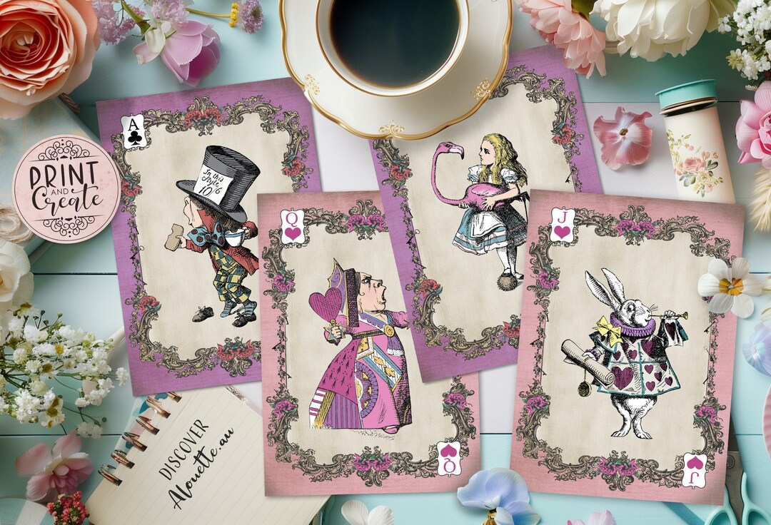 Alice in Wonderland Giant Cards - INSTANT DOWNLOAD - Printable Ephemera ...