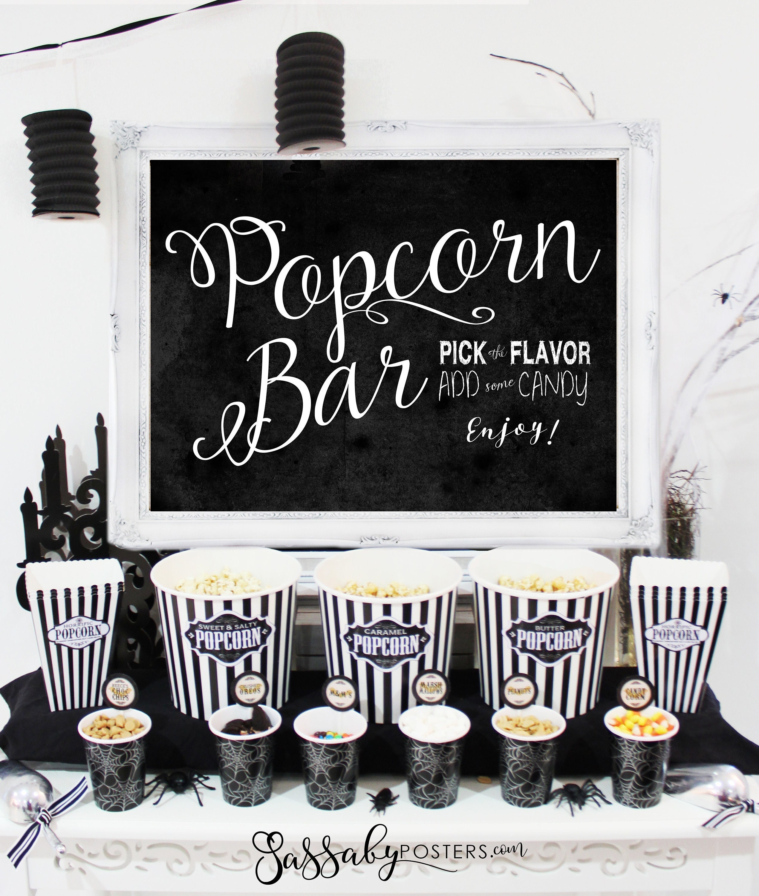 Popcorn Bar Chalk Sign - INSTANT DOWNLOAD - Printable Birthday, Wedding ...