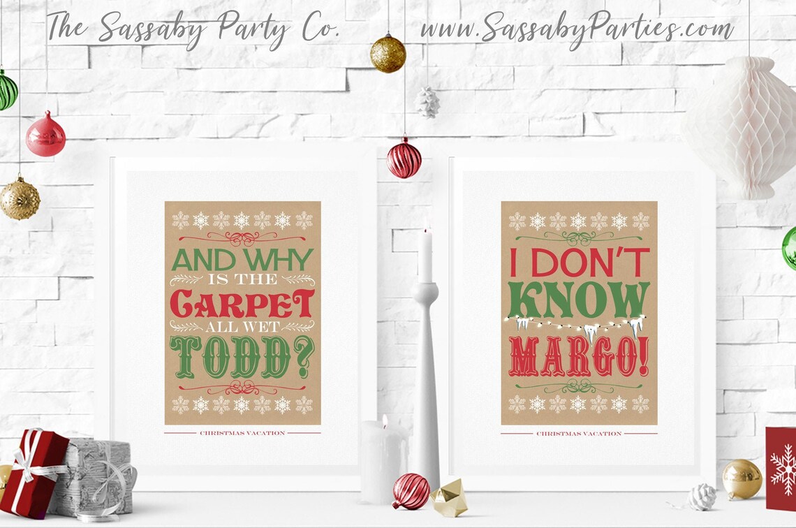 Todd & Margo Christmas Posters Set Christmas Vacation | Etsy