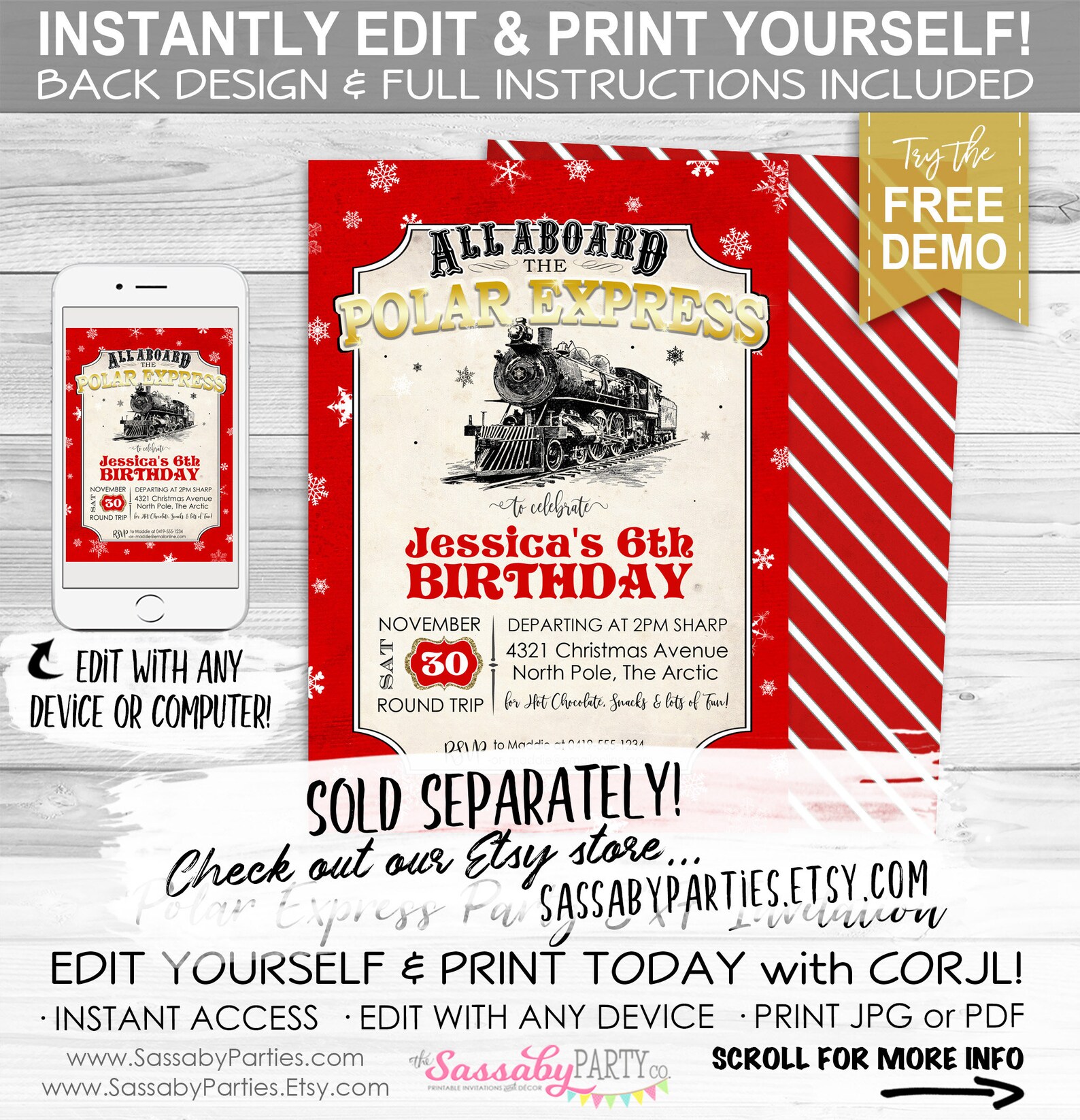 Polar Express MEGA Party Bundle - INSTANT DOWNLOAD - Partially Edit ...
