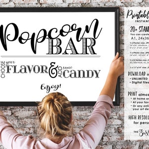 Popcorn Bar Poster - INSTANT DOWNLOAD - Printable Halloween Party Sign ...