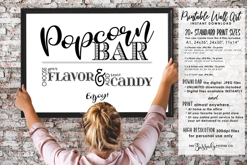Popcorn Bar Poster INSTANT DOWNLOAD Printable Halloween - Etsy