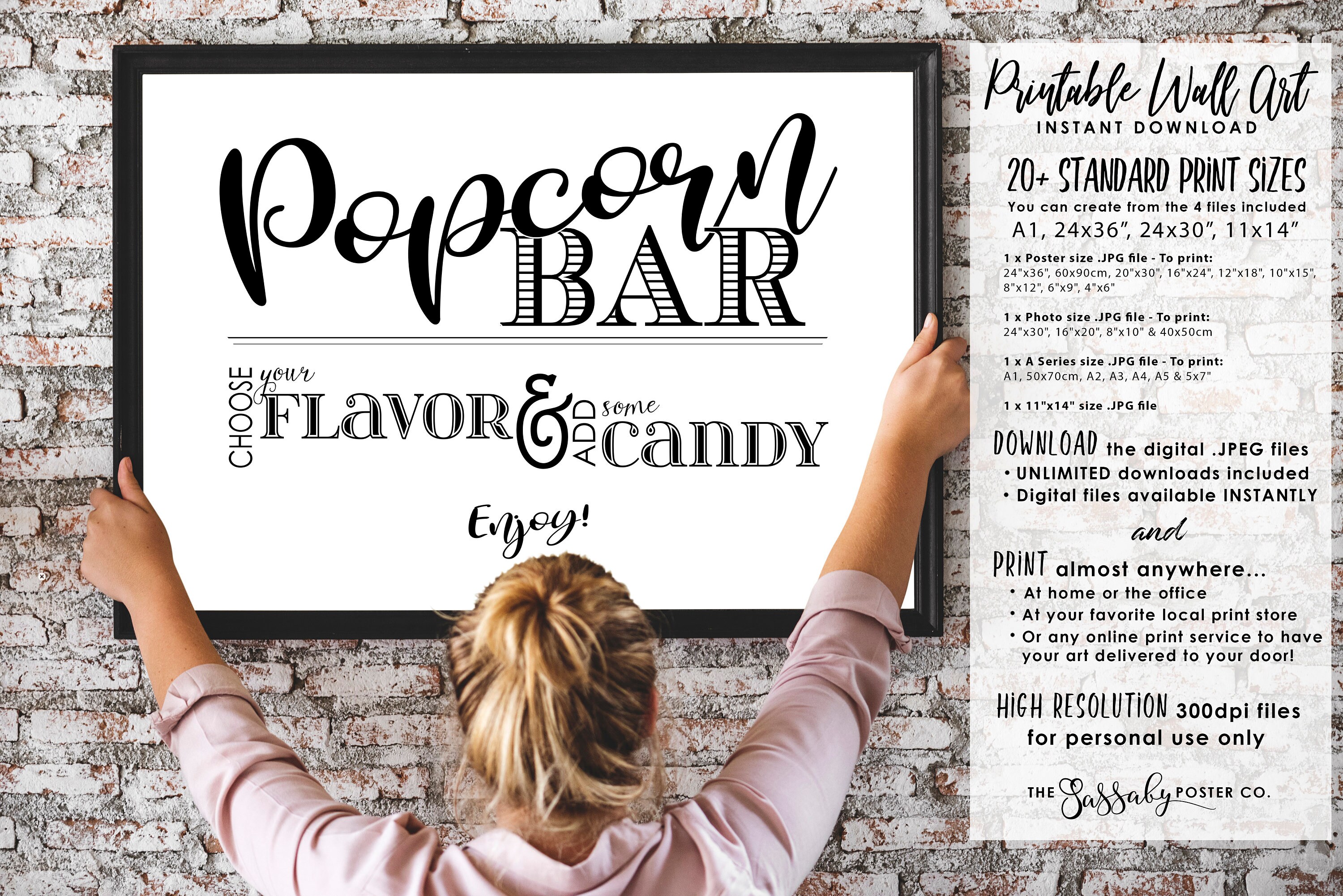 Popcorn Bar Poster - INSTANT DOWNLOAD - Printable Halloween Party Sign ...