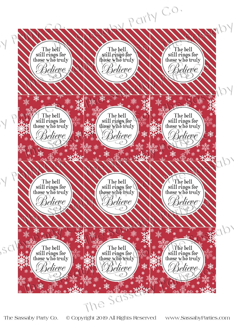 Polar Express Party Circles - INSTANT DOWNLOAD - Edit & Print ...