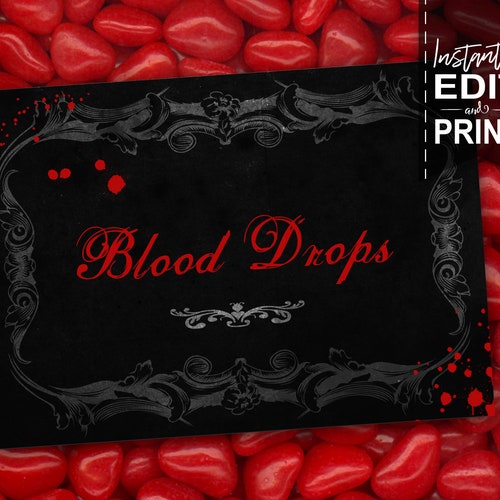 Vampire Party Labels INSTANT DOWNLOAD Edit & Print - Etsy