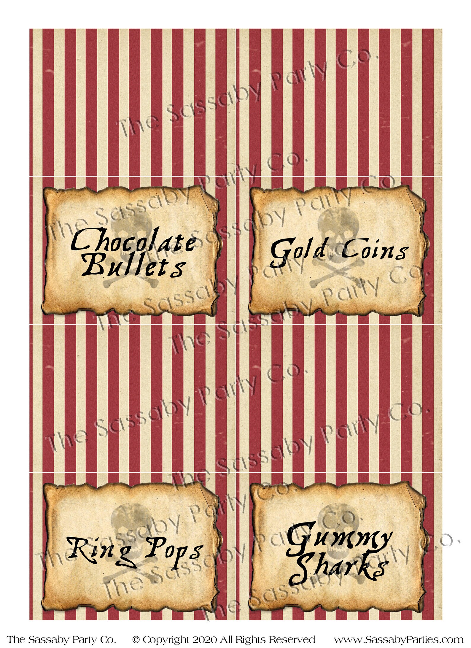 Pirate Party Labels Birthday INSTANT DOWNLOAD Editable & - Etsy