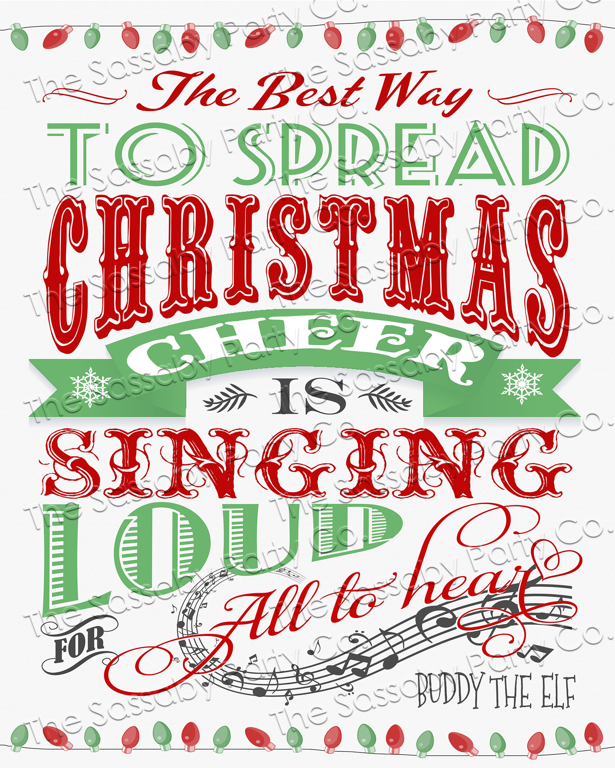 Christmas Cheer Buddy Elf Poster INSTANT DOWNLOAD Art - Etsy