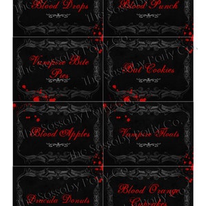 Vampire Party Labels - INSTANT DOWNLOAD - Edit & Print, Halloween ...