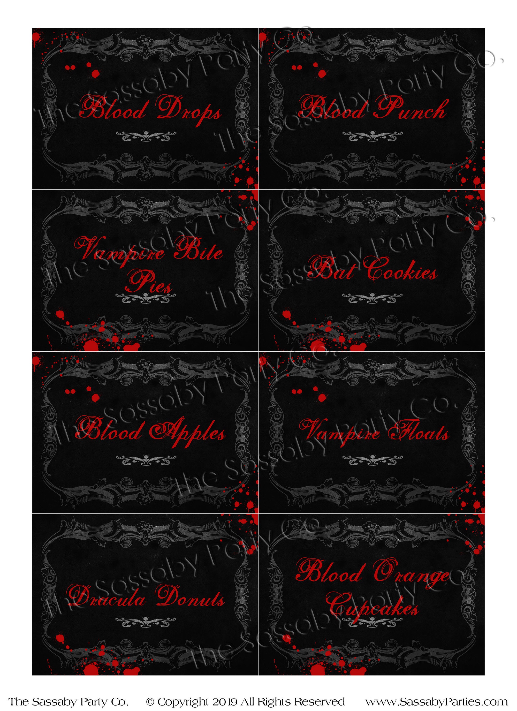 Vampire Party Labels INSTANT DOWNLOAD Edit & Print - Etsy