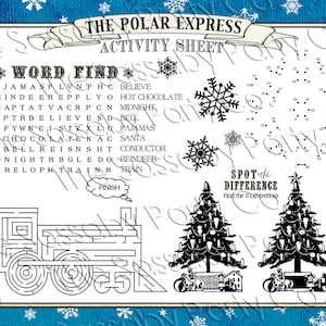 Polar Express Activity Sheets - INSTANT DOWNLOAD - Printable, Blue ...