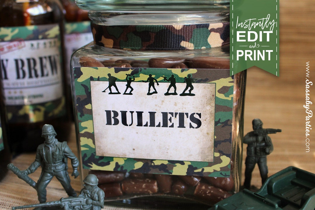 Army Men Party Labels - INSTANT DOWNLOAD - Editable & Printable ...