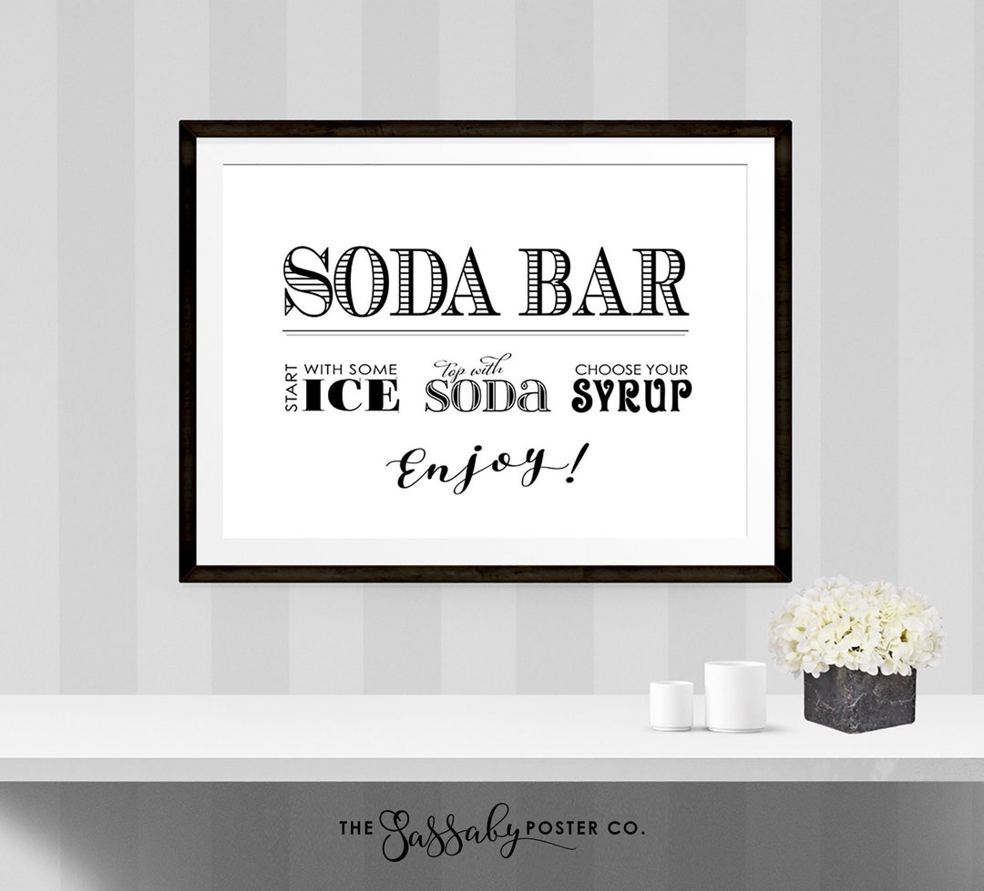 Soda Bar Poster - INSTANT DOWNLOAD - Printable Party Sign, Food Stand ...
