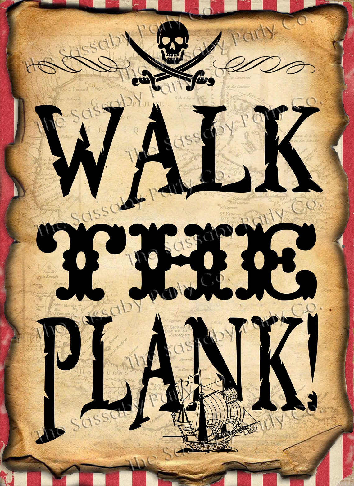 Pirate Walk the Plank Party Sign - INSTANT DOWNLOAD - Printable ...
