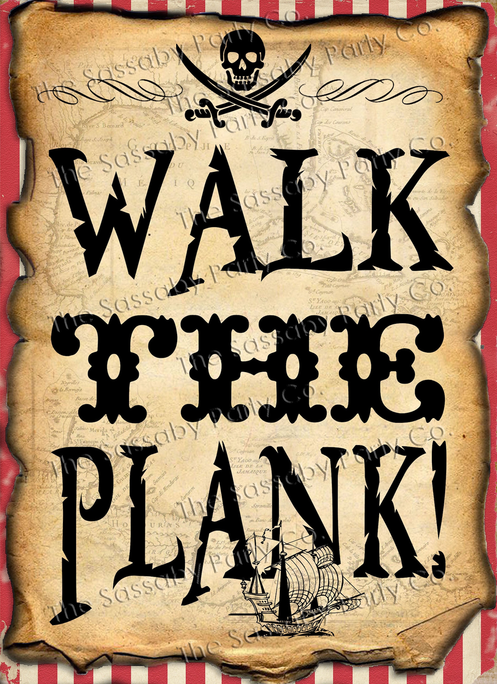 Pirate Walk the Plank Party Sign INSTANT DOWNLOAD - Etsy