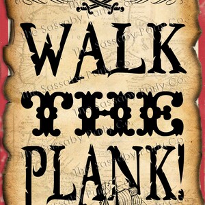 Pirate Walk the Plank Party Sign - INSTANT DOWNLOAD - Printable ...