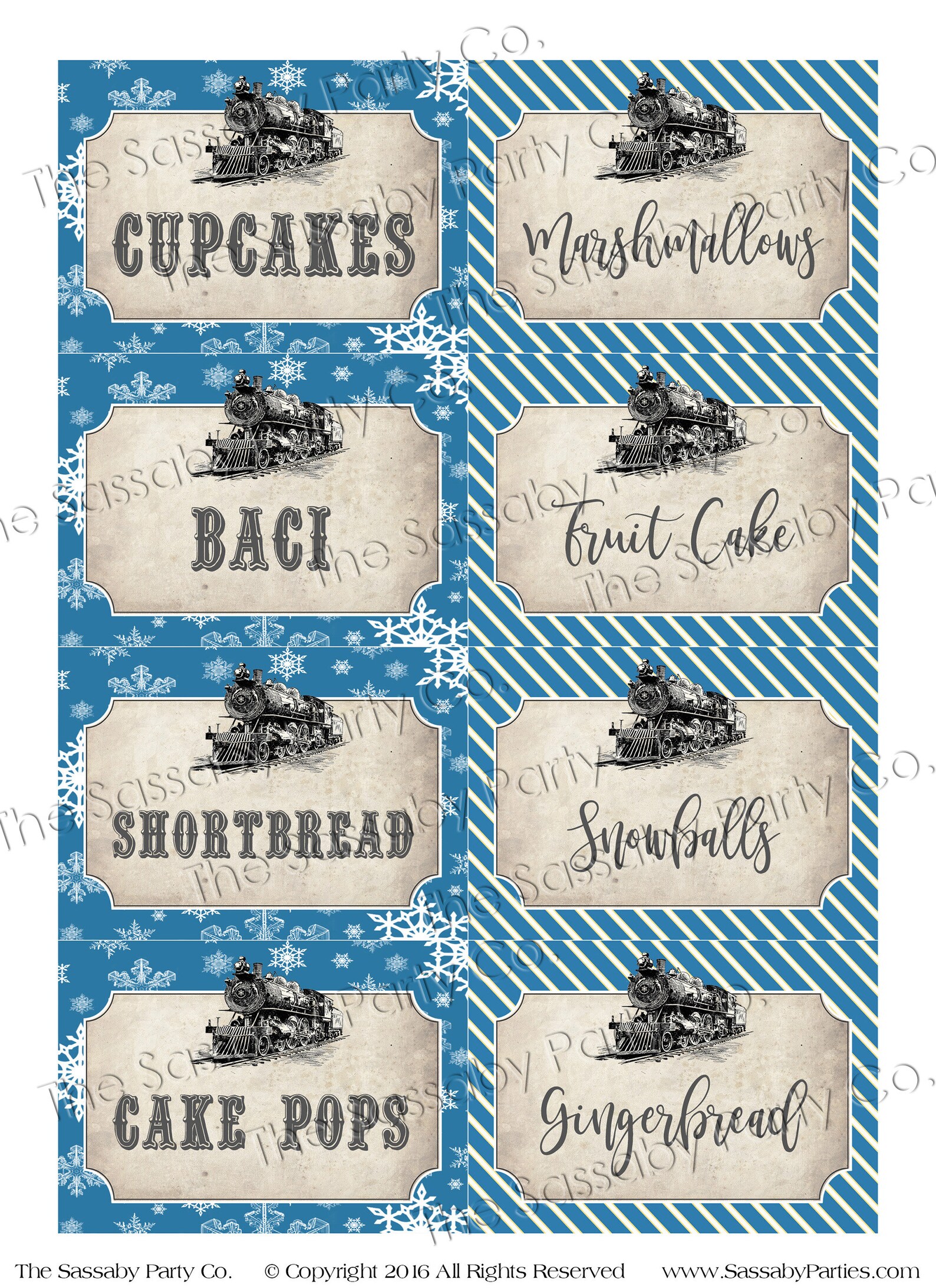 Polar Express Party Labels Blue INSTANT DOWNLOAD Edit & | Etsy