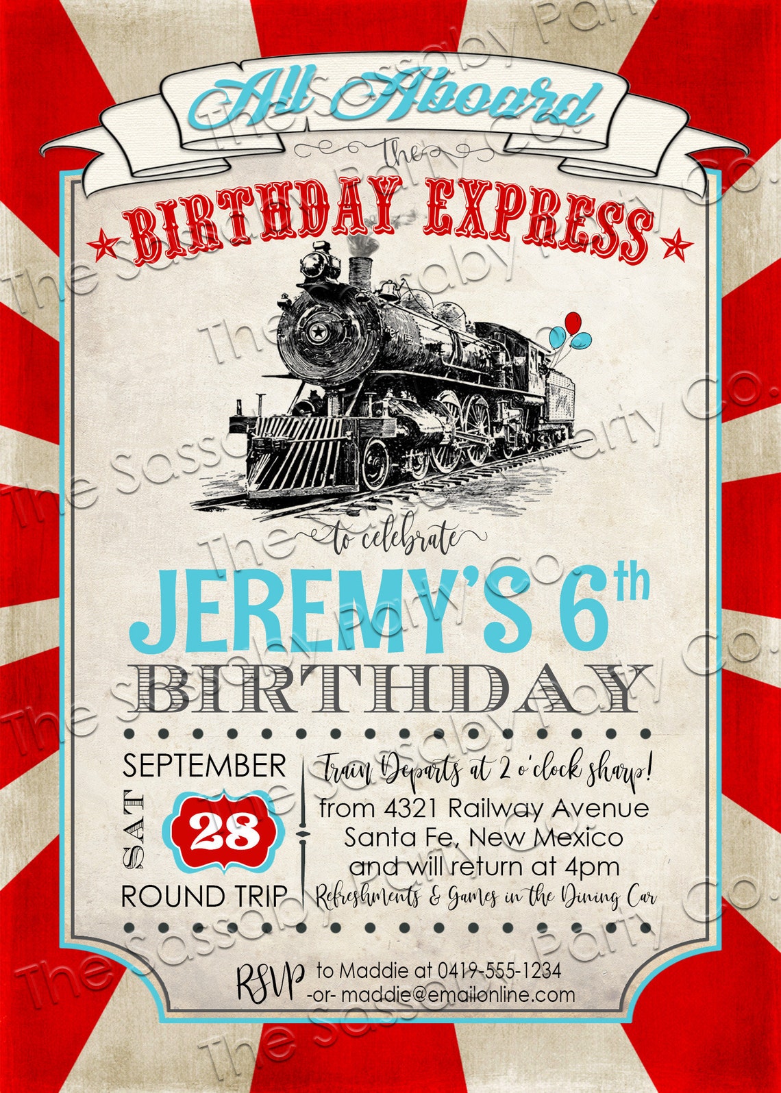 Birthday Express Invitation INSTANT DOWNLOAD Edit & Print | Etsy
