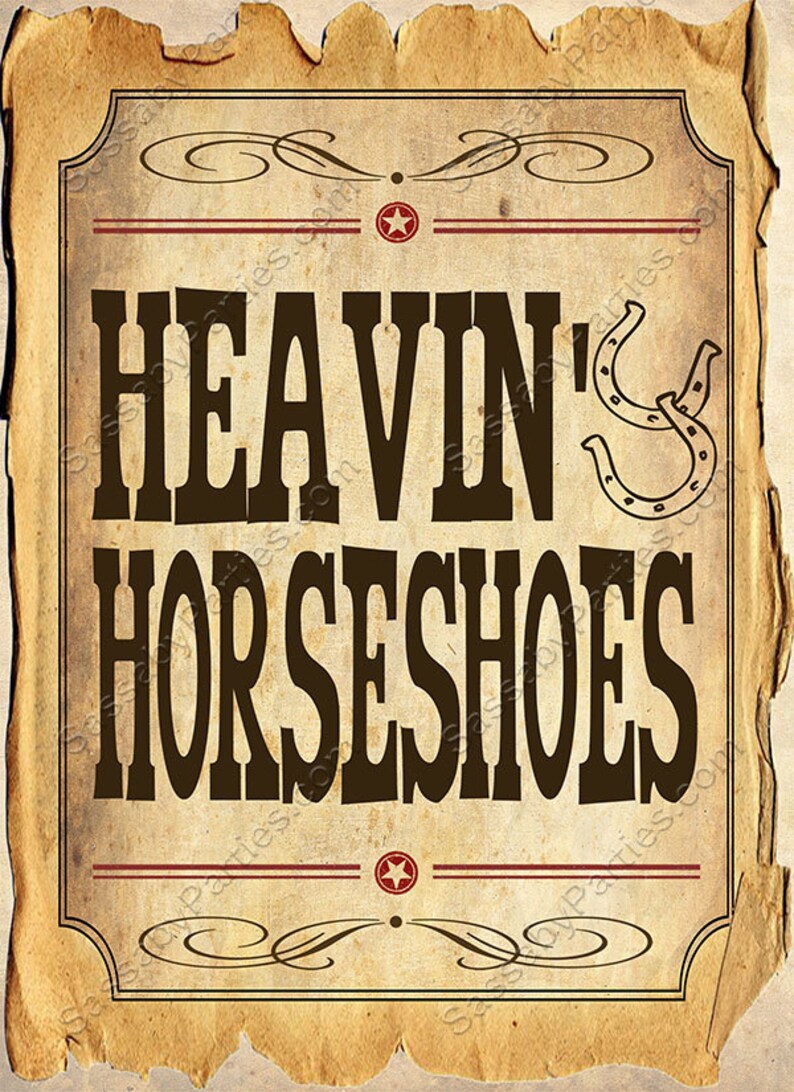 30 Cowboy Game Signs/party Posters INSTANT DOWNLOAD Wild - Etsy