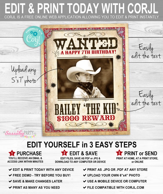 Cowgirl Wanted Poster Invitation Wanted Poster, Classic Western