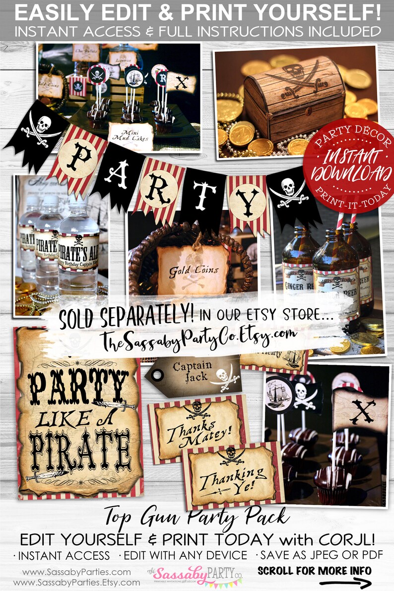 Pirate Walk the Plank Party Sign - INSTANT DOWNLOAD - Printable ...